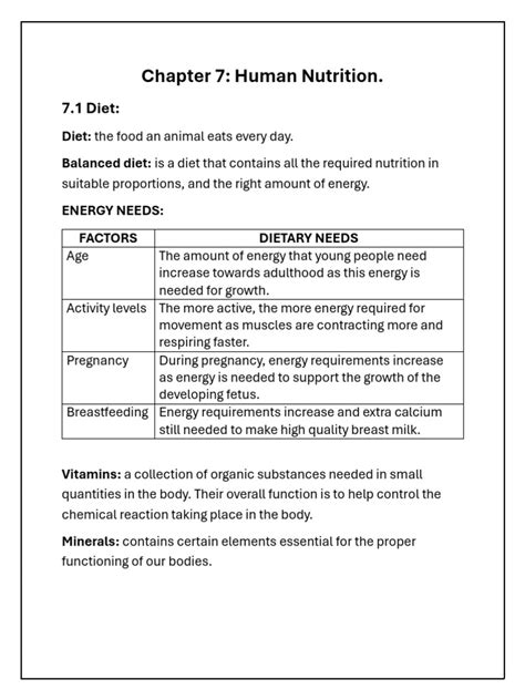 Chapter 7 Notes Pdf Digestion Small Intestine