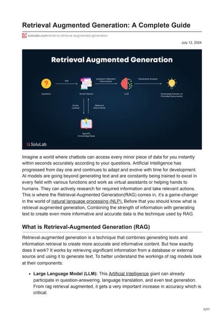 Introduction To Rag Retrieval Augmented Generation And Its Application Pptx