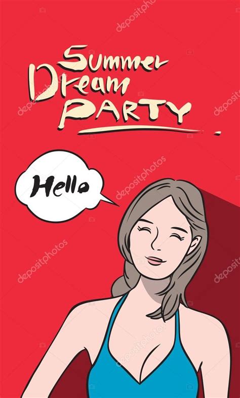 Hand Drawing Vector Pop Art Illustration Of Summer Party Urban Sexy Style Stock Vector By