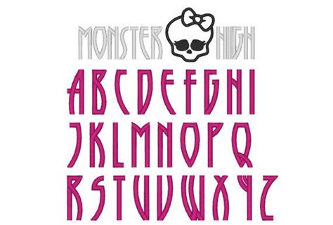 Monster High Font Abc Monogram Alphabet By Designsembroidery Monster