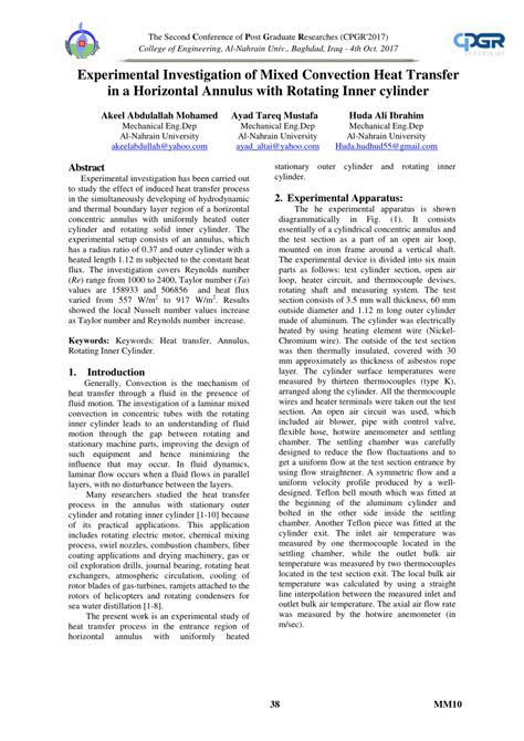 Pdf Experimental Investigation Of Mixed Convection Heat Transfer In A Vertical And Horizontal