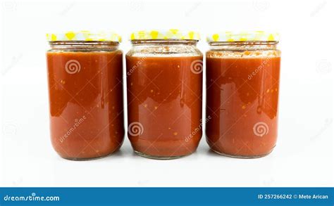 Tomatensoße In Einem Glas Konzept Für Die Zubereitung Von Tomatensauce