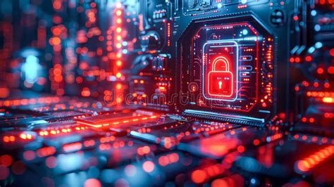 A Glowing Padlock On A Digital Circuit Board Symbolizing Cybersecurity And Data Protection