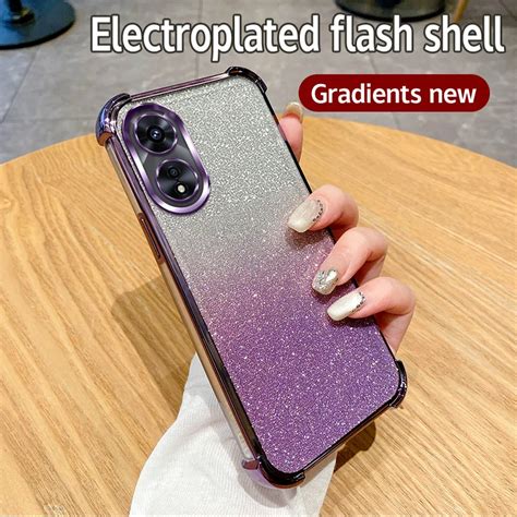 Plating Clear Shockproof Glitter Phone Case For Oppo A96 A95 A94 A80 A3