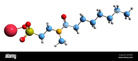 3d Image Of Taurate Skeletal Formula Molecular Chemical Structure Of Anionic Surfactant
