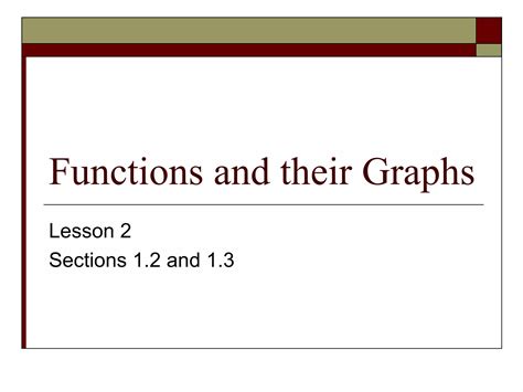 lesson 2 functions and their graphs notes ppt