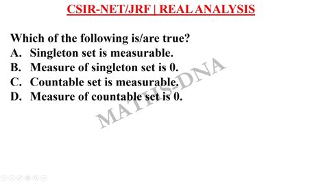Csir Netjrf Real Analysis Measurable Set Youtube