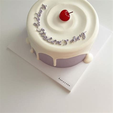 Minimalist Birthday Cake With Cherry On Top