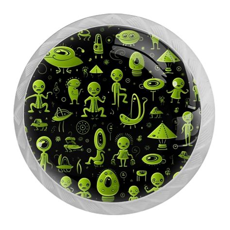 4 Pack Pattern Cabinet Knobs Saucerman Green Cabinet Pull Handle