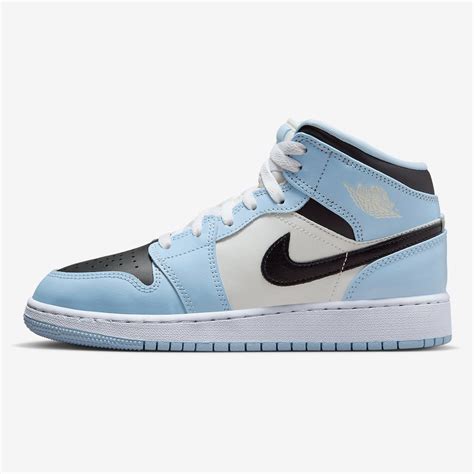 [조던] 나이키 에어 조던 1 미드 아이스 블루 Gs 555112 401 럭드 Luck D