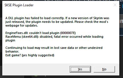 SKSE Plugin Loader Failed R Skyrimmods