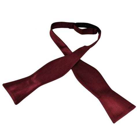 Plain Maroon Ribbed Mens Self Tie Bow Tie From Ties Planet Uk