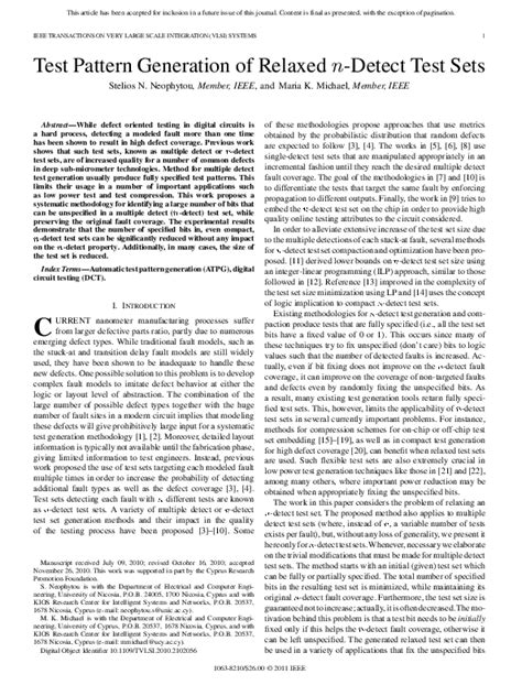 Pdf Relaxed N Detect Test Pattern Generation