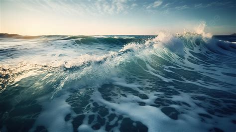 파도가 바다에 충돌하는 바다 풍경 그림 파도 대양 파도 배경 일러스트 및 사진 무료 다운로드 Pngtree