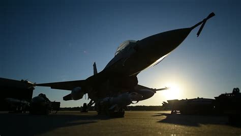 Silhouette Of An F16 Fighting Stock Footage Video 100 Royalty Free