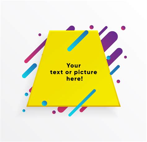 Yellow Abstract Text Box Shape With Trendy Neon Lines And Circles