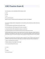 CRC Practice Exam B Docx CRC Practice Exam B How Many Charts Can Be Submitted To CMS To