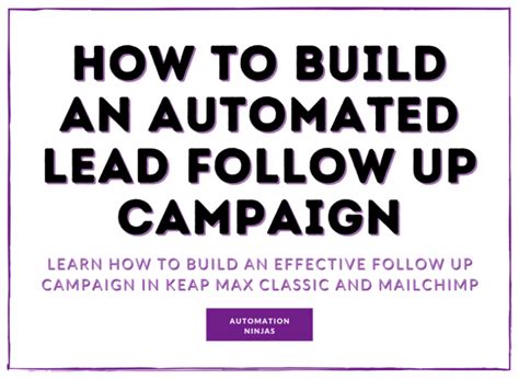 How To Build An Automated Lead Follow Up Campaign