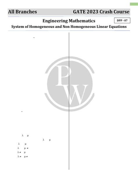 Linear Algebra System Of Homogeneous Linear Equations Simplified