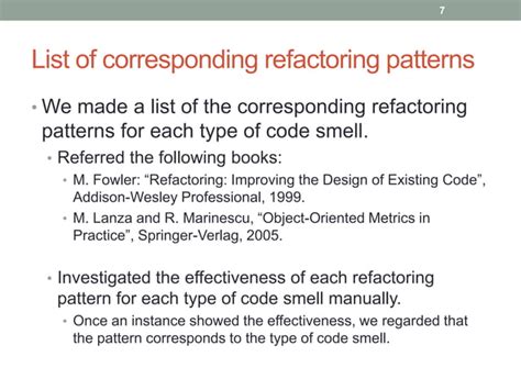 Revisiting The Relationship Between Code Smells And Refactoring Ppt
