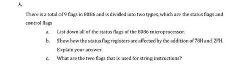 Solved There Is A Total Of 9 Flags In 8086 And Is Divided