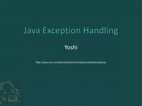 PPT Java Exception Handling PowerPoint Presentation Free Download ID