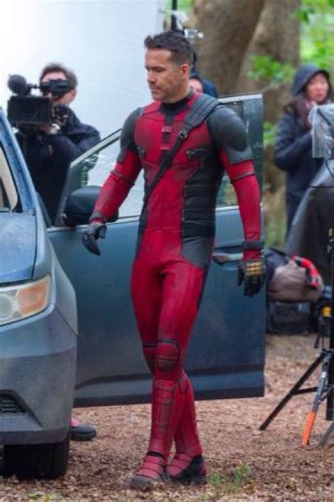 First Look Ryan Reynolds In Deadpool Costume On Deadpool 3 Set Images