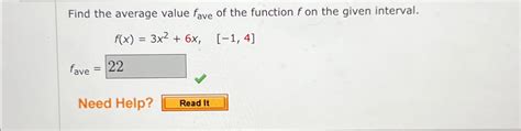 Solved Find the average value fave ﻿of the function f ﻿on | Chegg.com