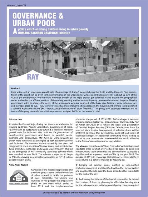 Pdf Volume I Issue Vi Governance And Urban Poor Implementation