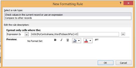 conditional formating of control on continuous form access world forums