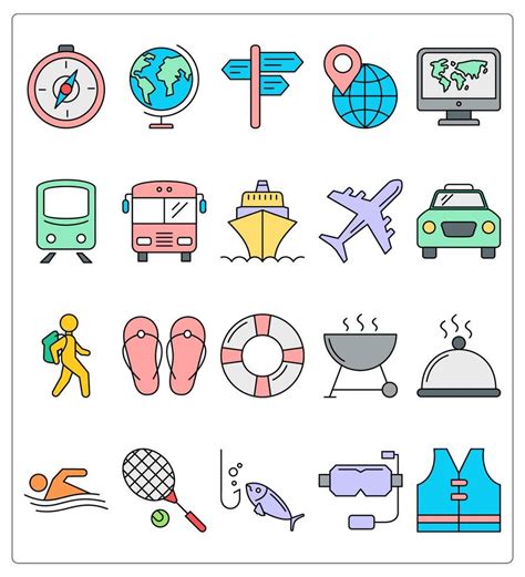 A Set Of 20 Travel Icons As Compass Globe Direction 53948081 Vector Art At Vecteezy