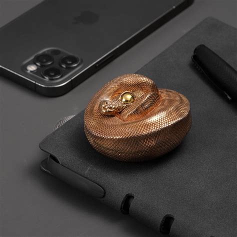 Solid Bronze Coiled Ball Python Figurine Reptile Sculpture