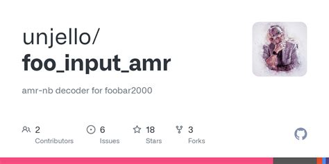Github Unjellofooinputamr Amr Nb Decoder For Foobar2000