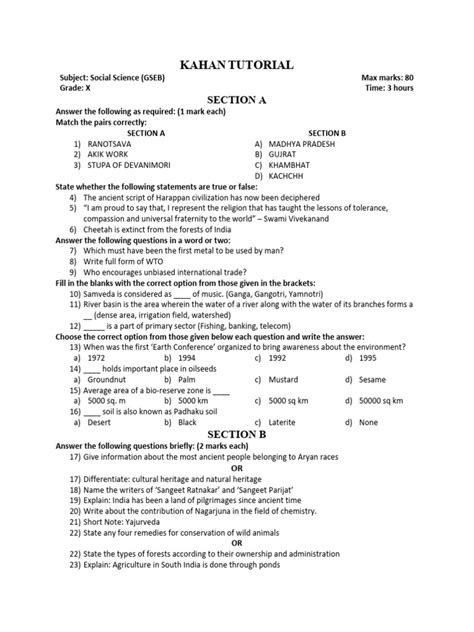 10 Gseb Ss Term1 Pdf Agriculture