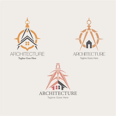 Professional Architect Logo Set Featuring Stylish Compass Designs Architecture Compass Logo