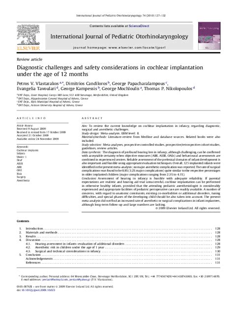 Pdf Diagnostic Challenges And Safety Considerations In Cochlear