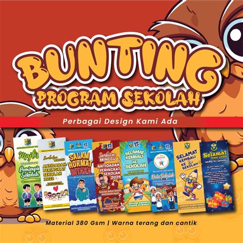 Bunting Program Sekolah Perbagai Design Shopee Malaysia