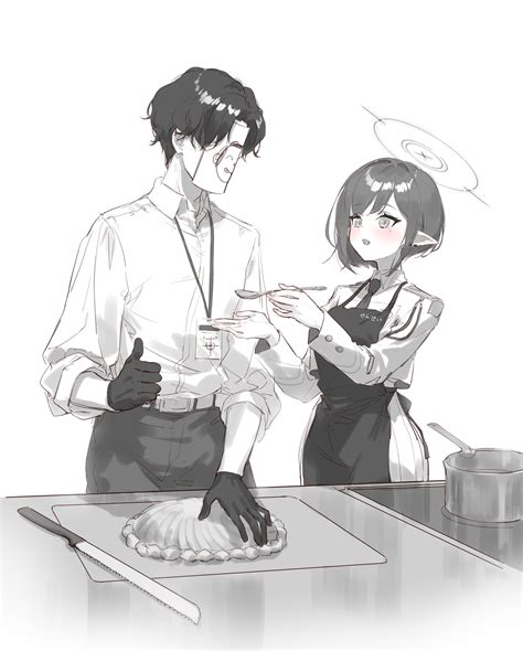 Sensei Doodle Sensei And Aoi Blue Archive Drawn By Eshineko Danbooru