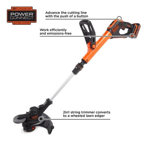 BLACK+DECKER EASYFEED 20-volt Max 12-in Straight Cordless String ...