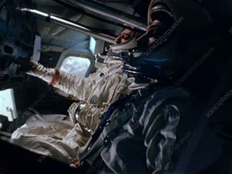 simulation of apollo re entry with suited test subjects 1960s stock