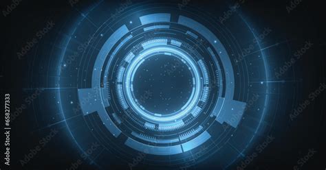 Futuristic Circular Digital Technology Background Vector Technology Background Design Stock