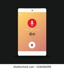 Voice Recorder App Smartphone Interface Vector Stock Vector Royalty Free Shutterstock