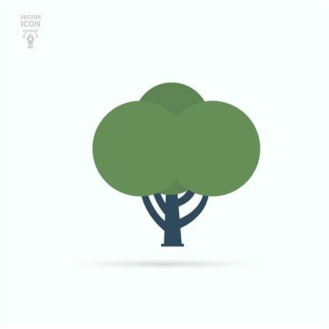 Simple Tree Decor Silhouette Icon Botanical Vector Illustration Vector Art At Vecteezy