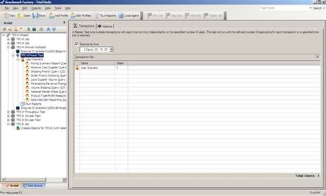 generate tpc workloads for oracle databases using benchmark factory