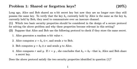 Solved Problem Shared Or Forgotten Keys Long Ago Chegg