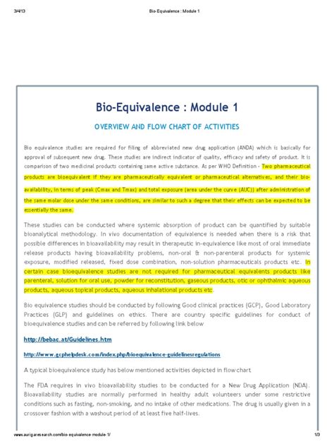 bio equivalence module 1 pdf