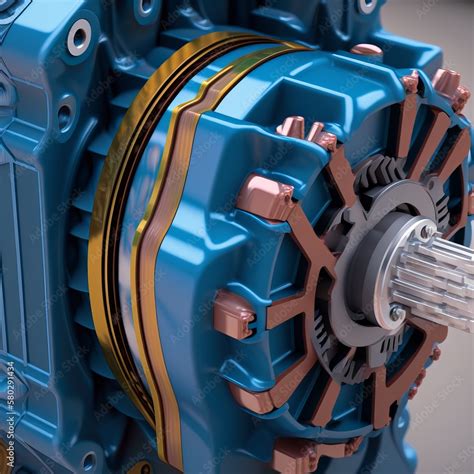 Finite Element Analysis 3d Illustration Electric Motor Component With Finite Element Analysis 3d Illustration Electric Motor Component With