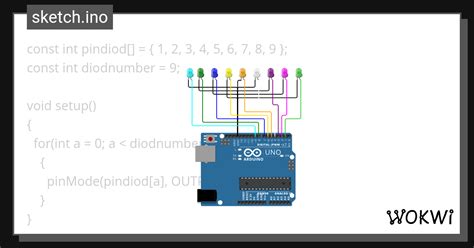 Diod Garland Variant 2 Wokwi Esp32 Stm32 Arduino Simulator