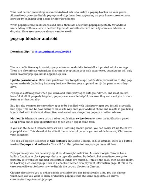 Fillable Online How To Stop Pop Up Ads On Android Phone Fax Email Print
