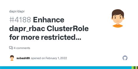 Enhance Dapr Rbac ClusterRole For More Restricted Kubernetes RBAC Environments Issue